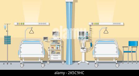 Illustration of an intensive care unit Stock Photo - Alamy