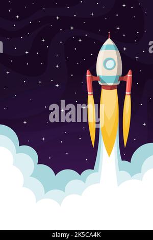space rocket flying in the space Stock Photo - Alamy
