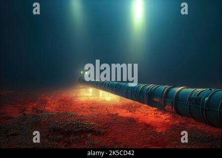 Destruction of underwater gas pipelines. underwater explosion and gas ...
