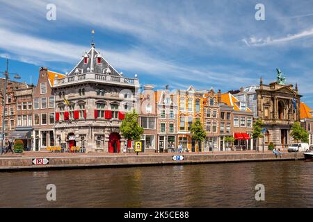 Haarlem city center near Amsterdam with Teylers Museum, Netherlands ...