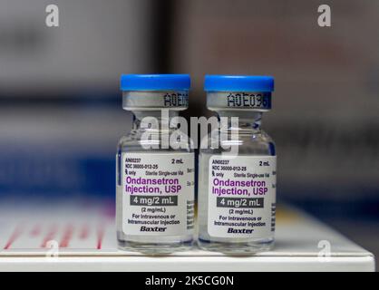 Ondansetron nausea and vomiting treatment drug molecule. Stylized ...