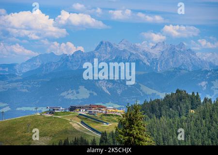 Austria, Tyrol, Kufsteinerland, Ellmau, Hartkaiser mountain station ...