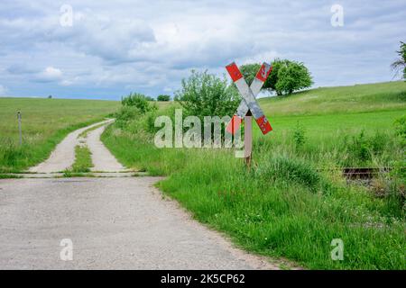 Germany, Bavaria, old ungated level crossing Stock Photo - Alamy
