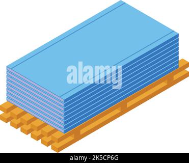 Drywall construction icon isometric vector. Wall house. Worker interior ...