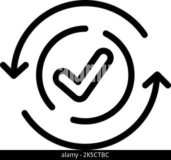 Quick approval icon Black line art vector in black and white outline ...
