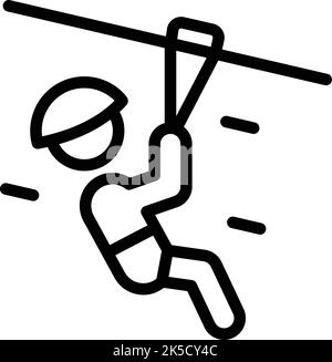 Forest rope climb icon outline vector. Adventure park. Tree zipline ...