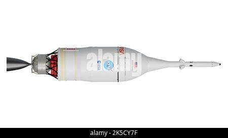 This is an artist's rendering of NASA's Orion Artemis I spacecraft ...