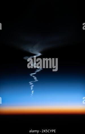 Soyuz MS-22 crew ship ascending into space, ISS image Stock Photo - Alamy