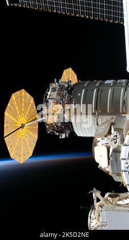 Northrop Grumman's Cygnus space freighter, still in the grip of the ...