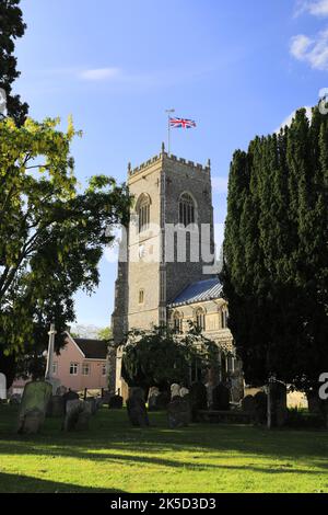 View of Saint Michaels church, Framlingham village, Suffolk County ...