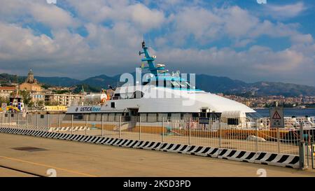 Italy, Sicily, Messina, train station, Stazione Messina Marittima, Fiat ...