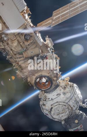 Roscosmos cosmonauts Oleg Artemyev and Denis Matveev are pictured ...