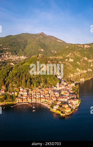Varenna scenic sunset view in Como lake, Italy Stock Photo - Alamy