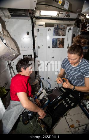 Expedition 67 Flight Engineers (from left) Jessica Watkins of NASA and ...
