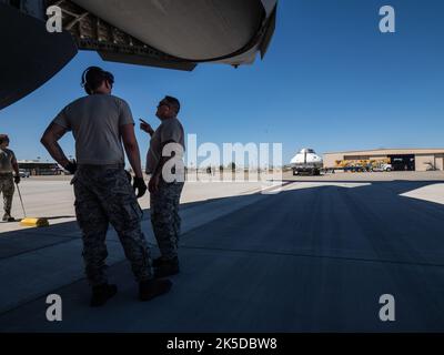The Orion team prepares the parachute test vehicle for the final drop ...