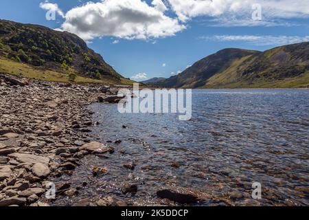 Llyn Cowlyd reservoir, which Is in the heart of the Snowdonia National ...