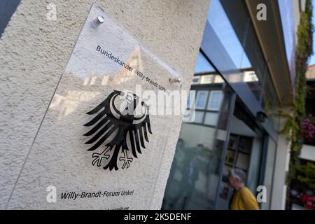 Unkel, Germany. 07th Oct, 2022. Brigitte Seebacher, historian speaks at ...