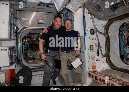 Expedition 67 Flight Engineers (from left) Jessica Watkins of NASA and ...