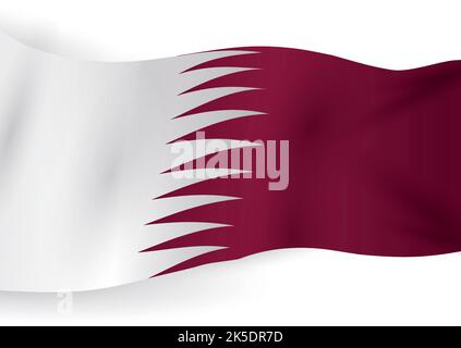 Qatar Flag Waving Vector Illustration on White Background. Qatar ...