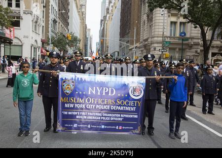 NYPD Muslim Officers Society proudly march in the American Muslim Day ...