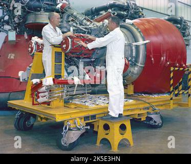 J2 rocket engine NASA Space Center Houston Texas USA Stock Photo - Alamy