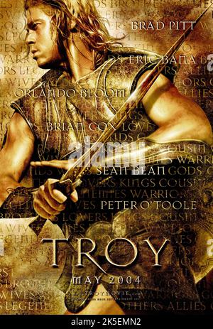 BRAD PITT MOVIE POSTER, TROY, 2004 Stock Photo - Alamy