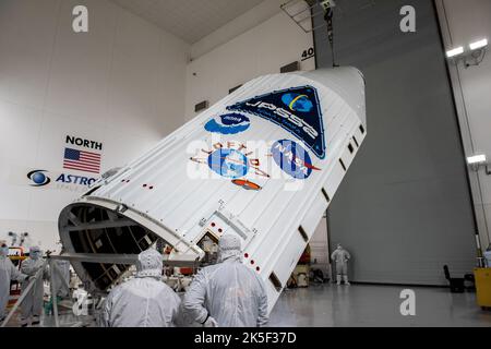 On Aug. 11, 2022, teams at the Astrotech facility at Vandenberg Space ...