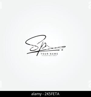 SP Letter Signature Logo Template elegant design logo. Hand drawn ...