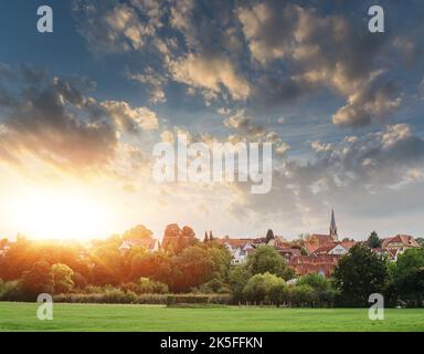 Freiberg am Neckar On the Sunset. Small European town in Baden Wurttemberg, Germany, Europe ...