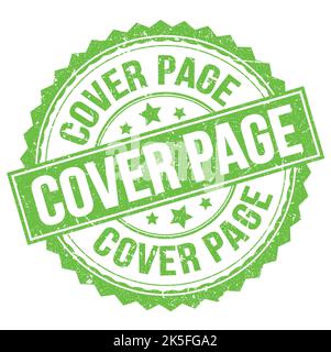 COVER PAGE text written on red rectangle stamp sign Stock Photo - Alamy