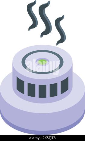 Smoke detector check icon isometric vector. Control flame. Home safety ...