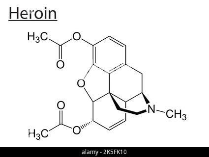 Heroin Molecular structure vector skeletal formula Stock Vector Image ...