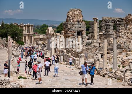 Curetes street in Ephesus Archaeological Site, Selcuk, Turkey Stock ...