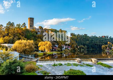 Old ruin of Dobronice castle. Dobronice u Bechyne, Czechia Stock Photo ...