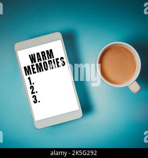 Handwriting text Warm Memories, Word for reminiscing the unforgettable ...