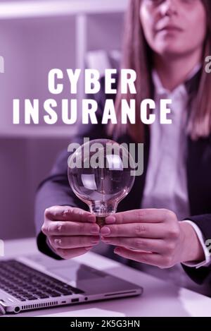 Inspiration showing sign Cyber Insurance. Business showcase protect ...