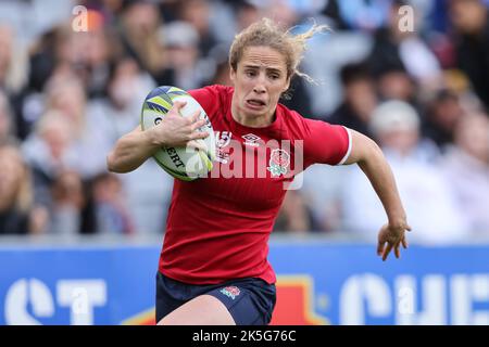 Abby Dow of England running to try line during the Women's Rugby World ...
