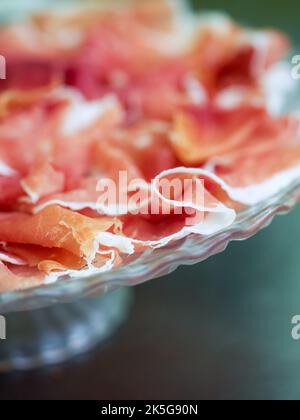 spanish raw jamon ready for eat - pork meat deli Stock Photo - Alamy