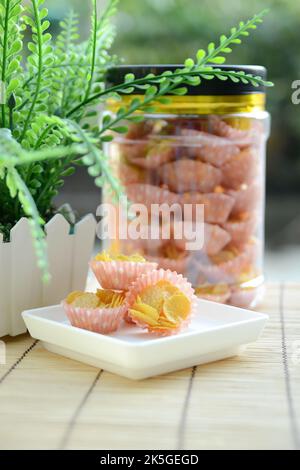 Corn Flakes Cookies, home made biscuits arranged beautifully Stock ...