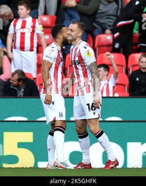 Stoke City's Ben Wilmot (right) and West Bromwich Albion's Aune Heggebo ...