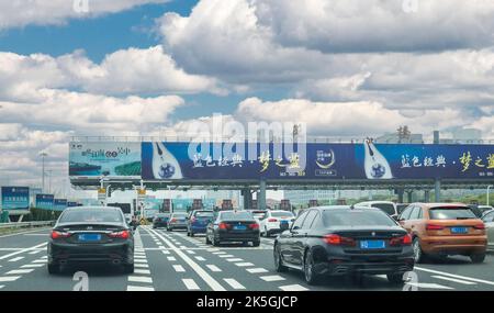 Suzhou, Jiangsu, China. Highway Toll Booth between Suzhou and Shanghai ...