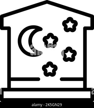 House insomnia icon outline vector. Sleep disorder. Bed person Stock ...