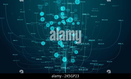 Covid-19 virus variant outbreaks, illustration Stock Photo - Alamy