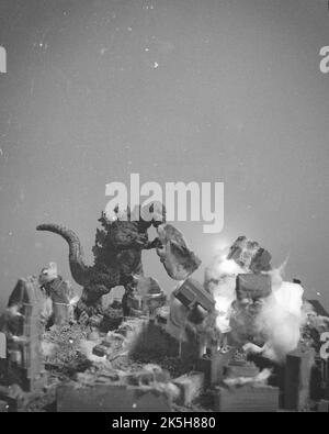 Godzilla attacks Montreal City Stock Photo - Alamy