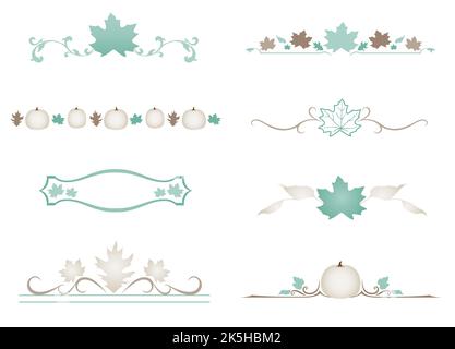 A set of Autumn leaves themed divider lines Stock Vector Image & Art ...