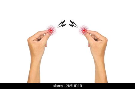 Two fingers touching. Finger sensation problems. Hand nerves problems ...