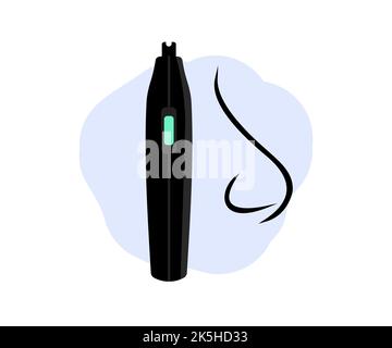 Nose hair trimmer flat design long shadow glyph icon. Hair removing ...