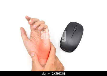 Mouse hand syndrome in Asian young man. Pain at the base of hand or ...