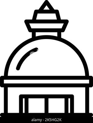 Nepal temple icon outline vector. Skyline landmark. Culture city color ...