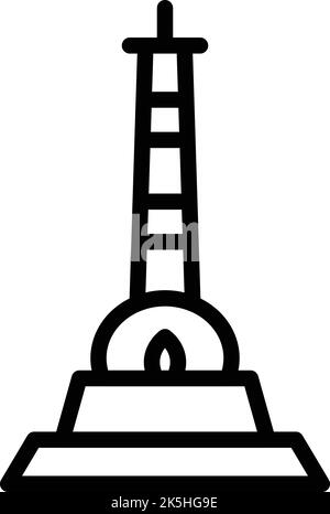 Kathmandu stupa icon outline vector. Nepal skyline. Landmark culture ...